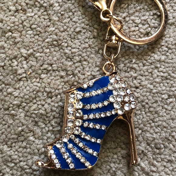 Accessories | New High Heel Blue Keychain With Stones | Poshmark